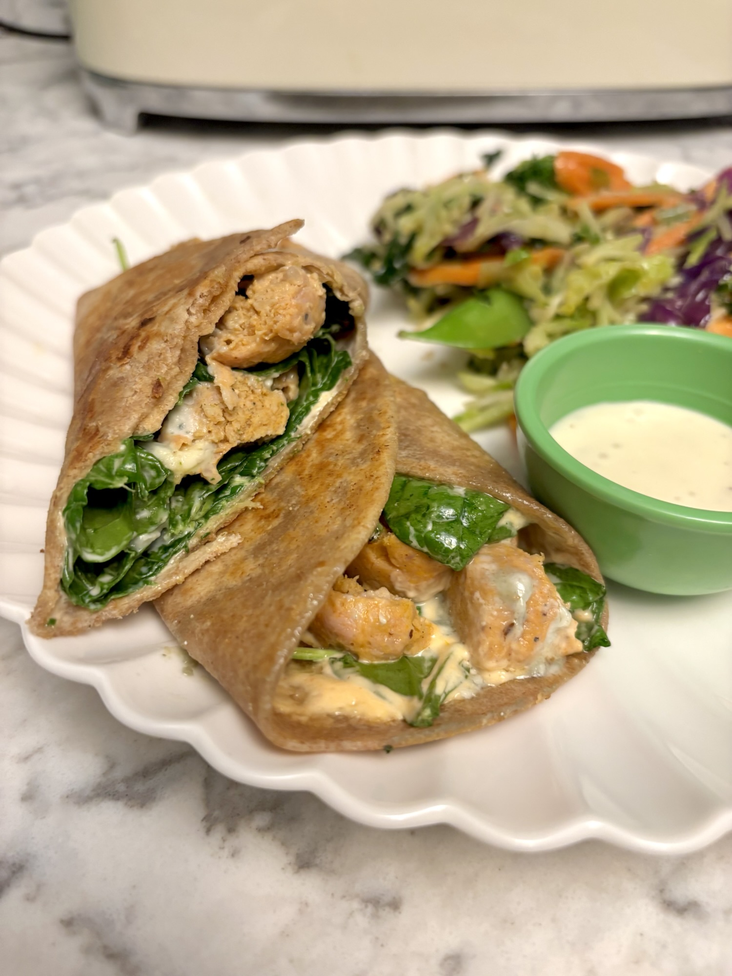 Buffalo Chicken Meatball Wrap – Peaches to Apples