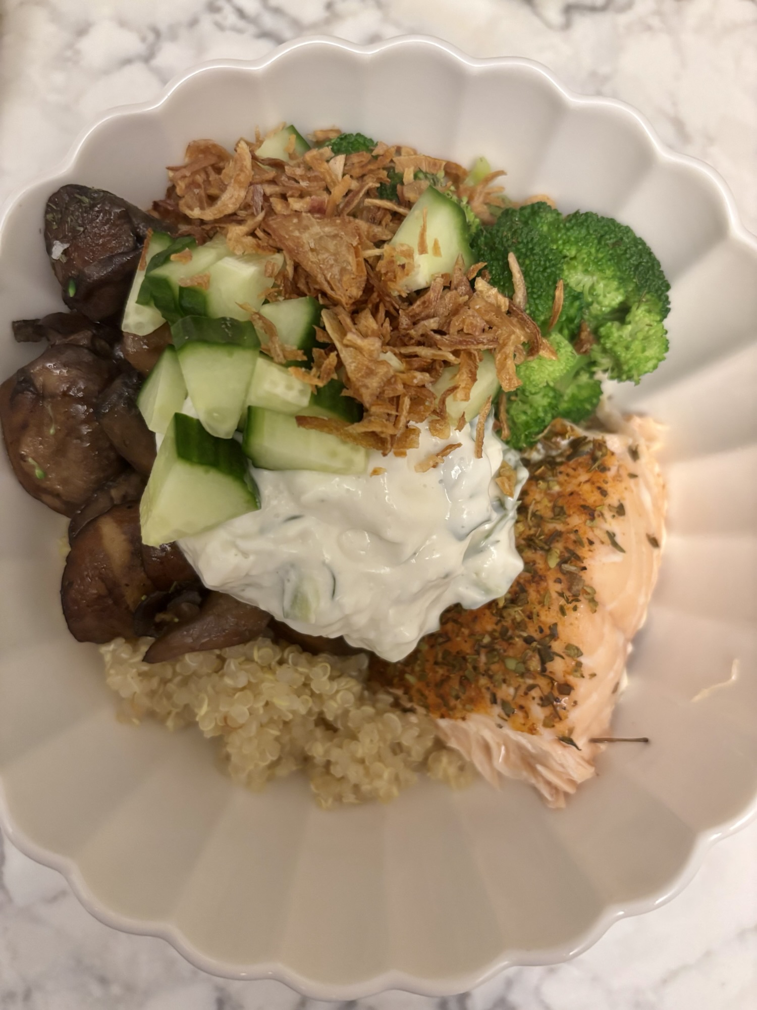 Salmon Quinoa Bowl – Peaches to Apples