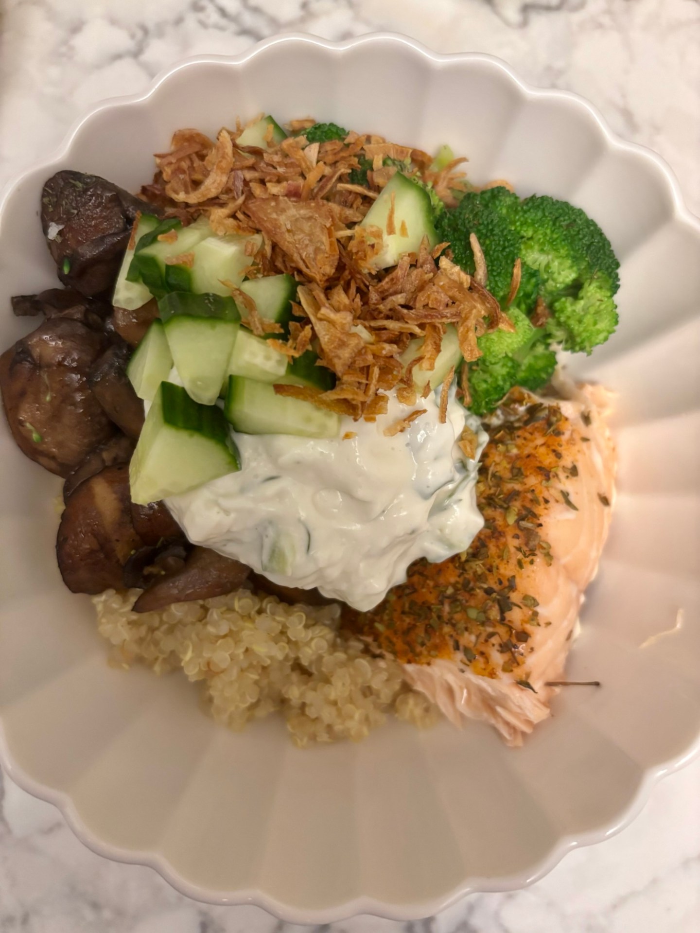 Salmon Quinoa Bowl – Peaches to Apples
